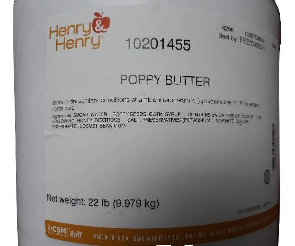 Henry and Henry Poppy Butter Filling (Poppy Seed) 22# | Donut-Equipment.com